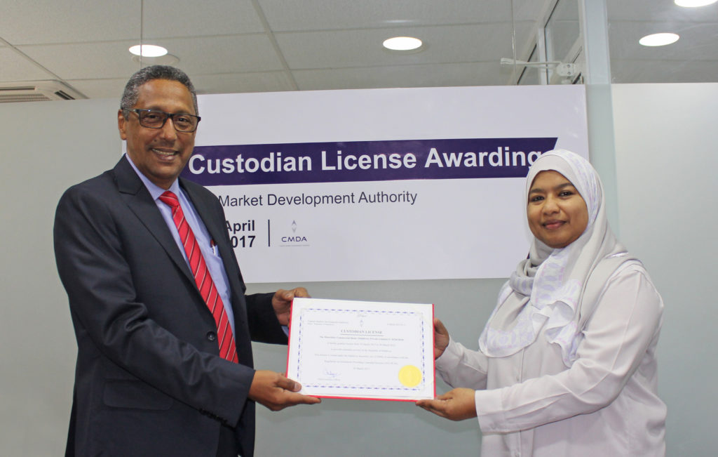 CMDA Issues Custodian License to Bank of Mauritius | Corporate Maldives